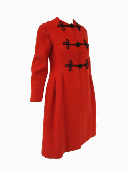 1970s Mod Orange Wool Coat Dress - MRS Couture